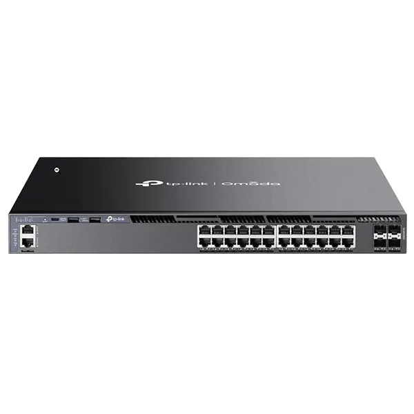 TP-Link Omada 24-Port Gigabit Stackable L3 Managed Switch with 4 10G ...